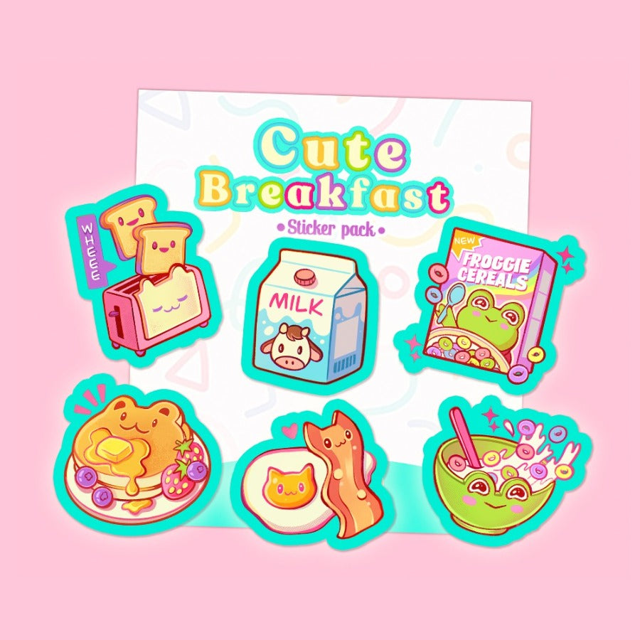 Cute Breakfast \\ Vinyl Sticker pack – mrsbutterd