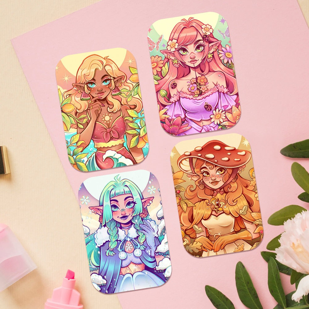 Seasons as Elves \\ Vinyl Sticker pack – mrsbutterd