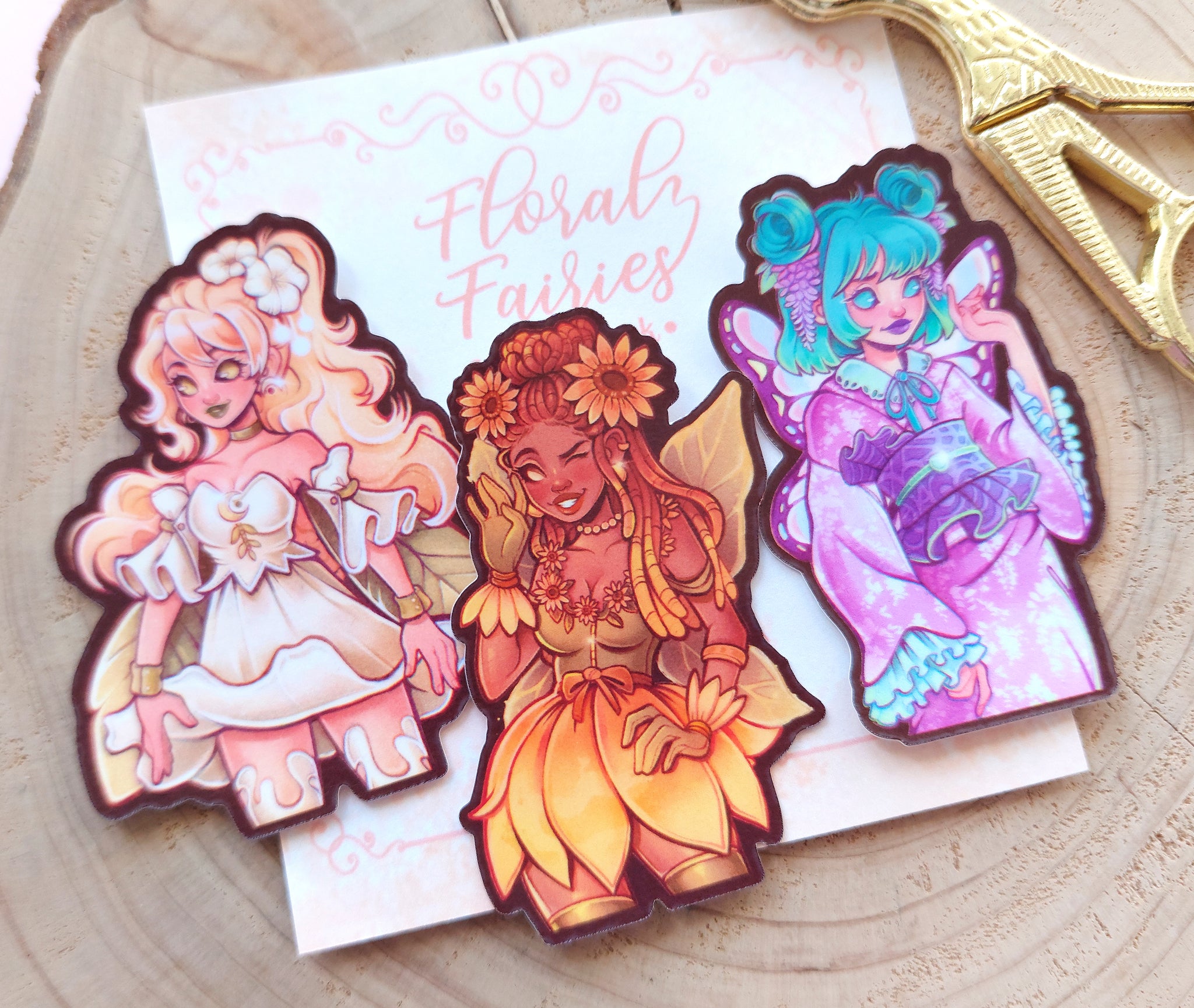 Floral fairies \\ Vinyl Sticker pack – mrsbutterd